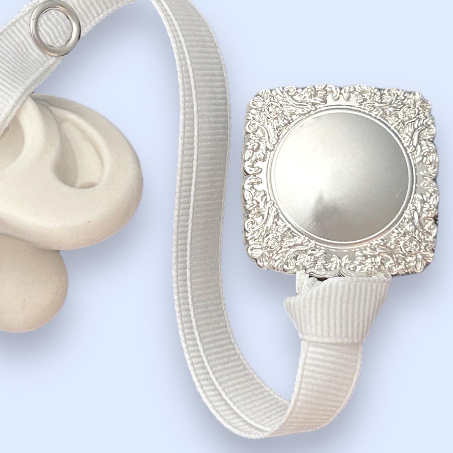 Silver Pacifier Clip - George – Melonbug